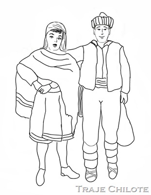 Dibujos para colorear trajes de Chile - Colorear dibujos infantiles